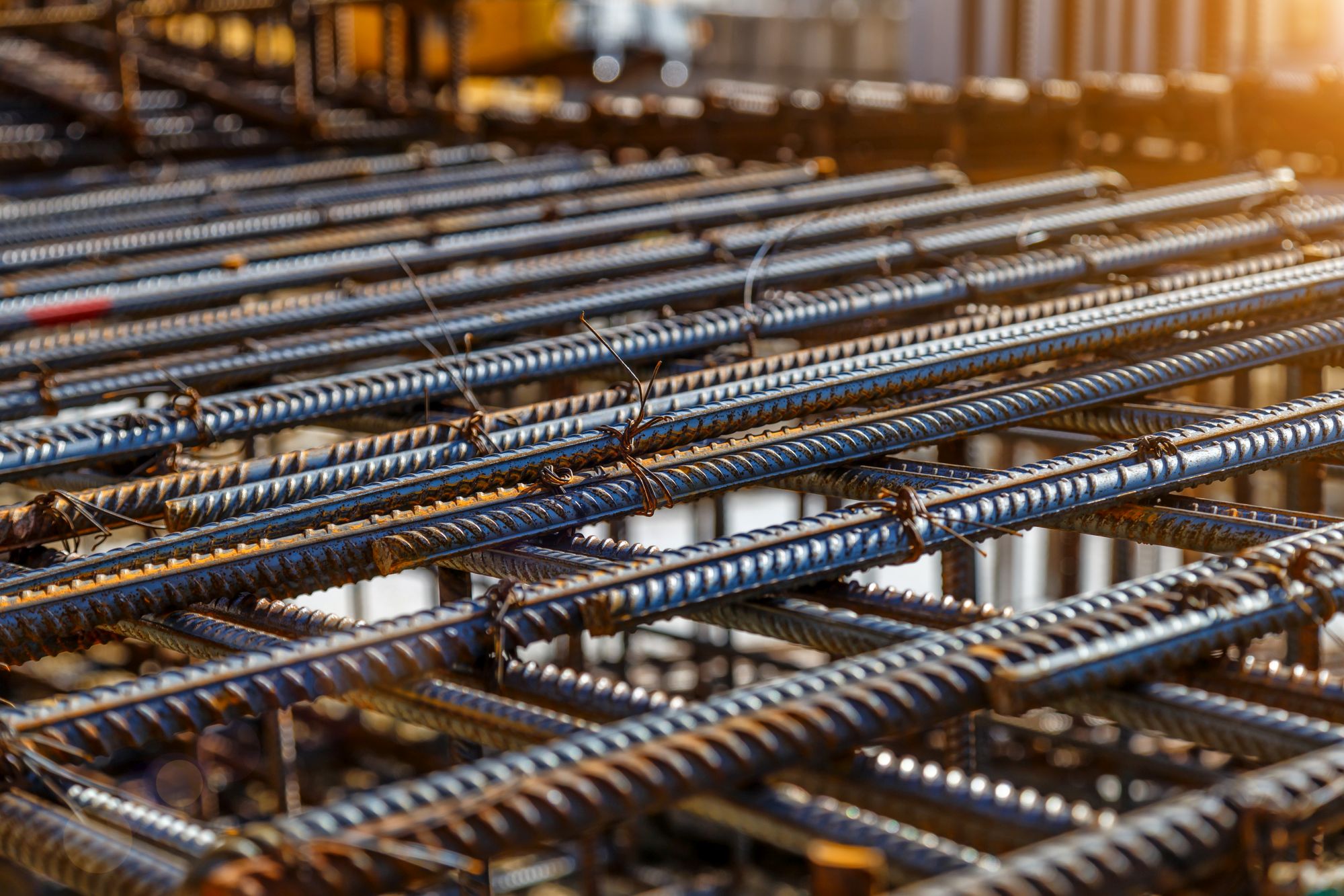 Industrial background. Rebar texture. Rusty rebar for concrete pouring ...